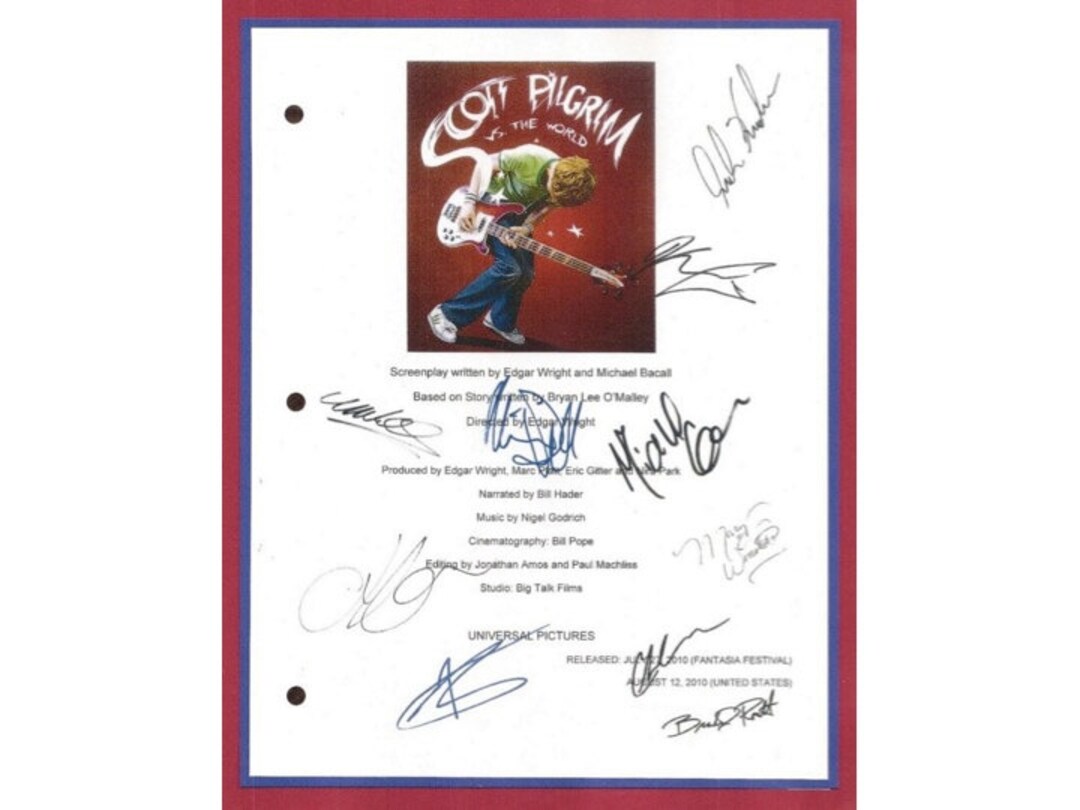 Scott Pilgrim Vs. the World Movie Script Signed Screenplay Autographed ...