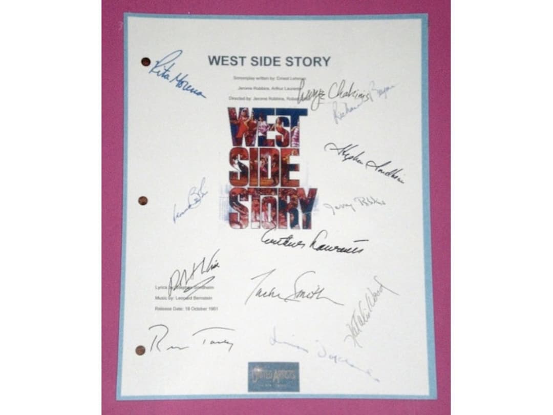West Side Story Movie Script Autographed: Natalie Wood, Richard Beymer ...