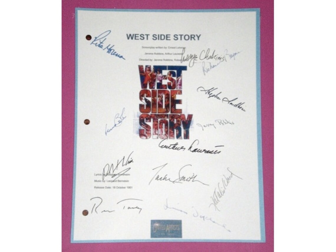 West Side Story Movie Script Autographed: Natalie Wood | Etsy