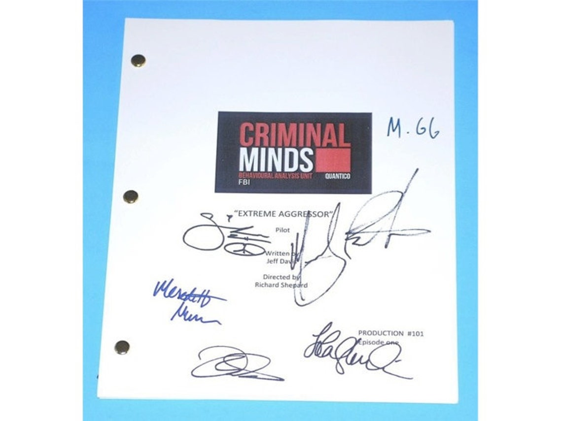 Criminal Minds Pilot Episode Script Extreme Aggressor Thomas | Etsy