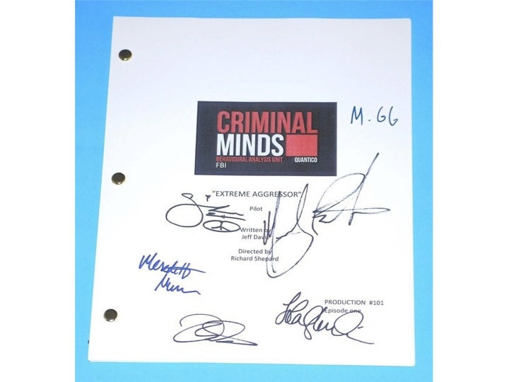 Criminal Minds Pilot Episode Script Extreme Aggressor Thomas | Etsy