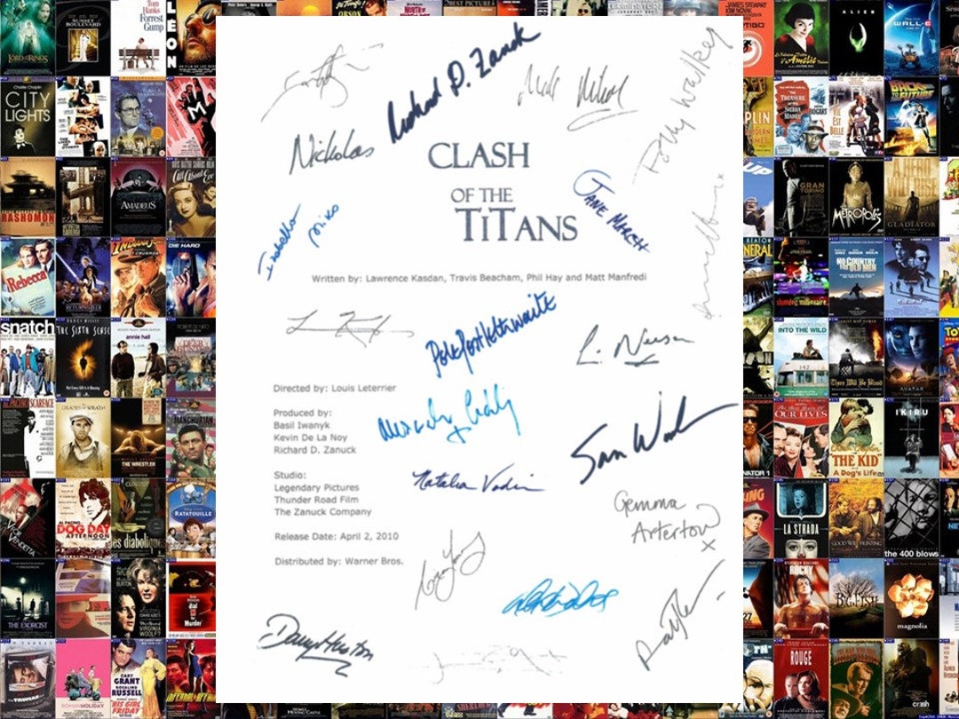 Clash of the Titans Movie Script Signed Sam Worthington, Mads Mikkelsen ...