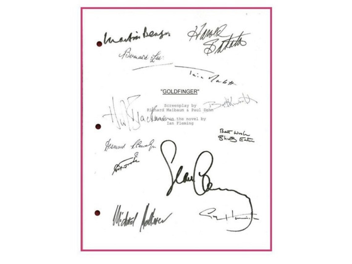 Goldfinger Movie Script Signed Screenplay Autographed: Sean - Etsy
