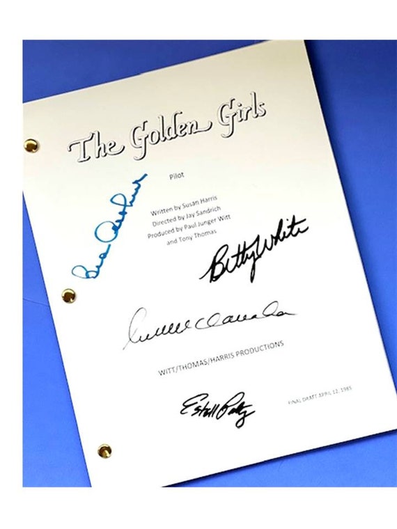 The Golden Girls TV Pilot Script Autographed Signed Betty | Etsy