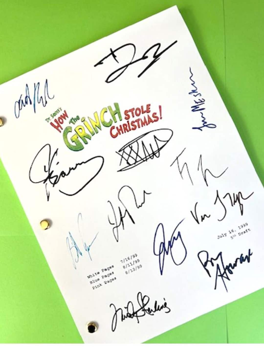 How the Grinch Stole Christmas Movie Script Signed Ron Howard, Jim ...