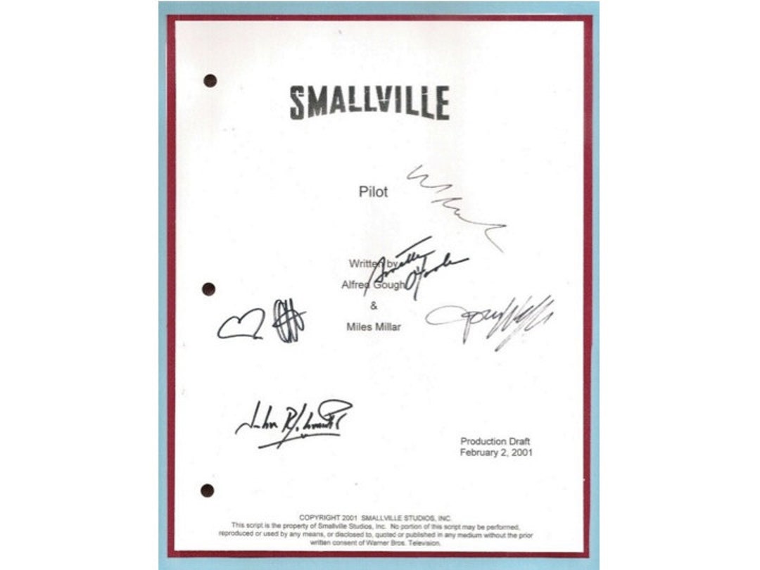 Smallville Pilot Signed TV Script Autographed: Tom Welling, Annette O ...