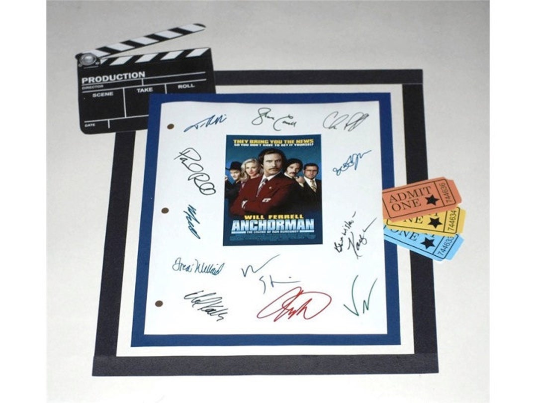 Anchorman Movie Screenplay Script Autographed: Will Ferrell, Vince ...