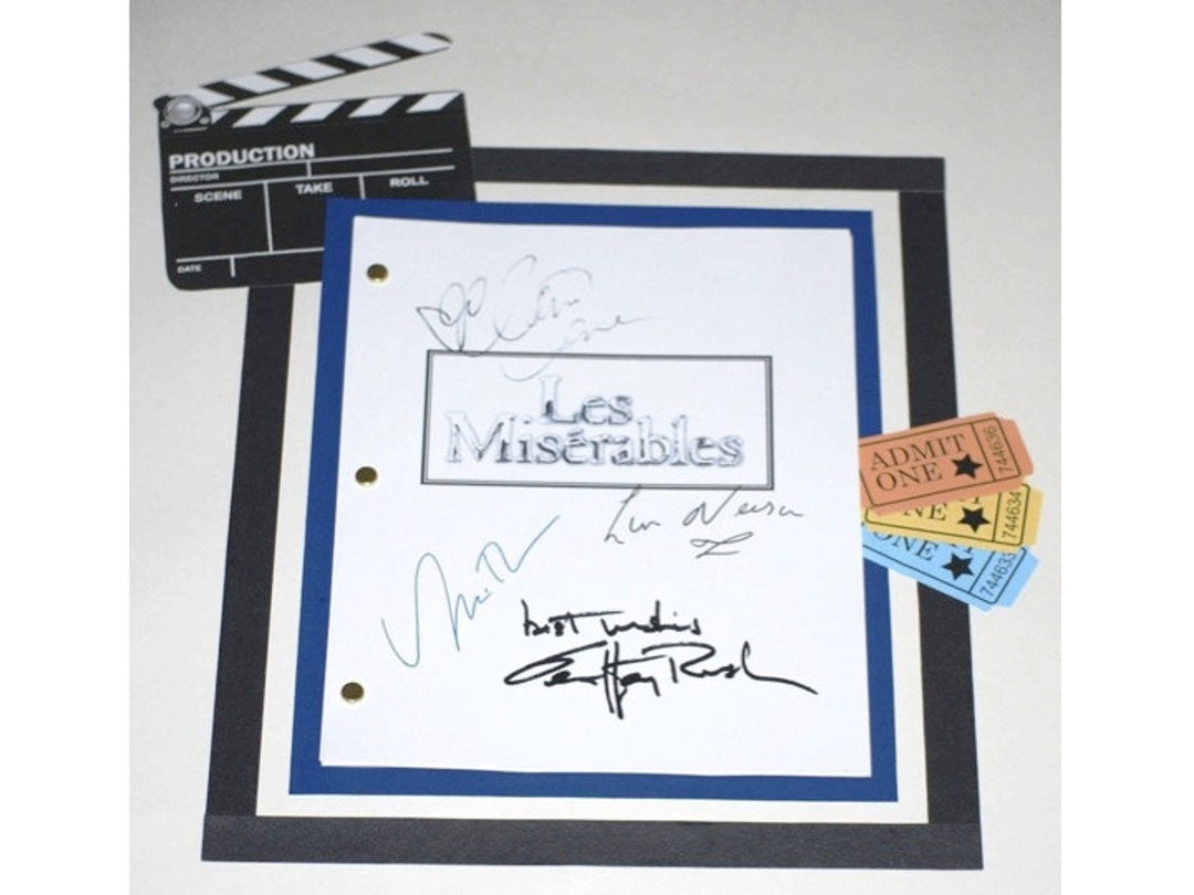 Les Miserables 1998 Movie Script Signed Screenplay Autographed: Liam ...
