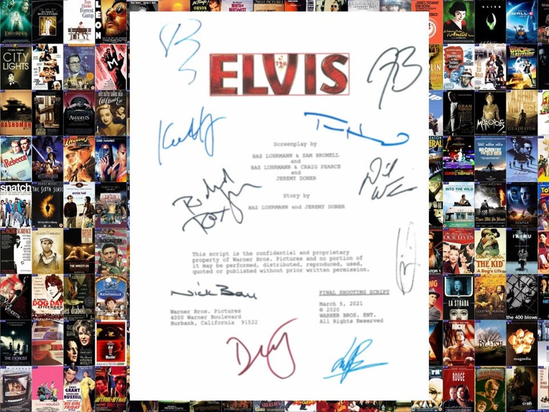 ELVIS Entire Movie Script Signed Screenplay Austin Butler, Tom Hanks ...