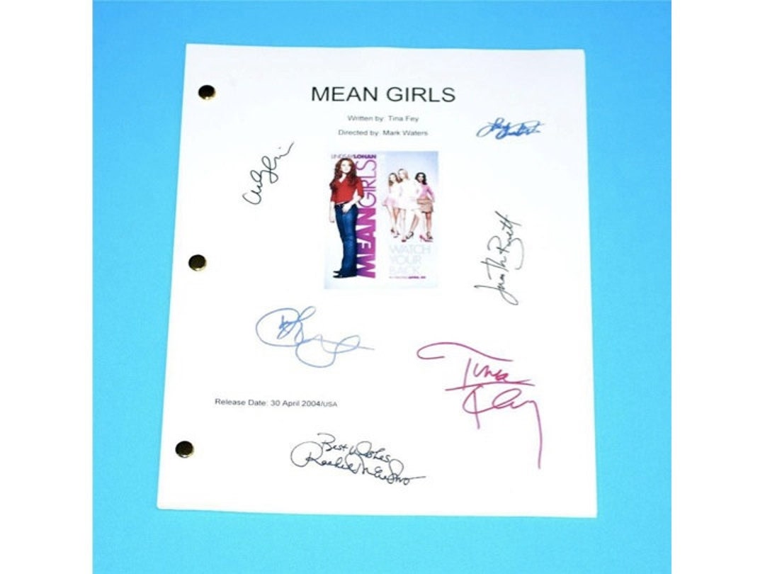 Mean Girls Movie Signed Script Screenplay Autographed: Lindsay Lohan ...