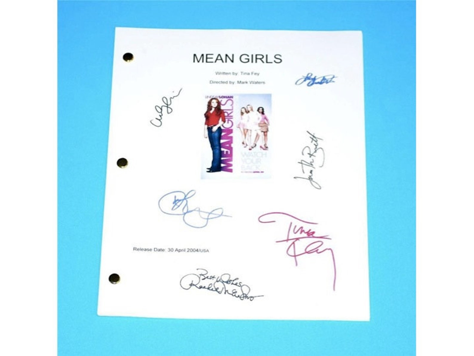 Mean Girls Movie Signed Script Screenplay Autographed: Lindsay Lohan ...