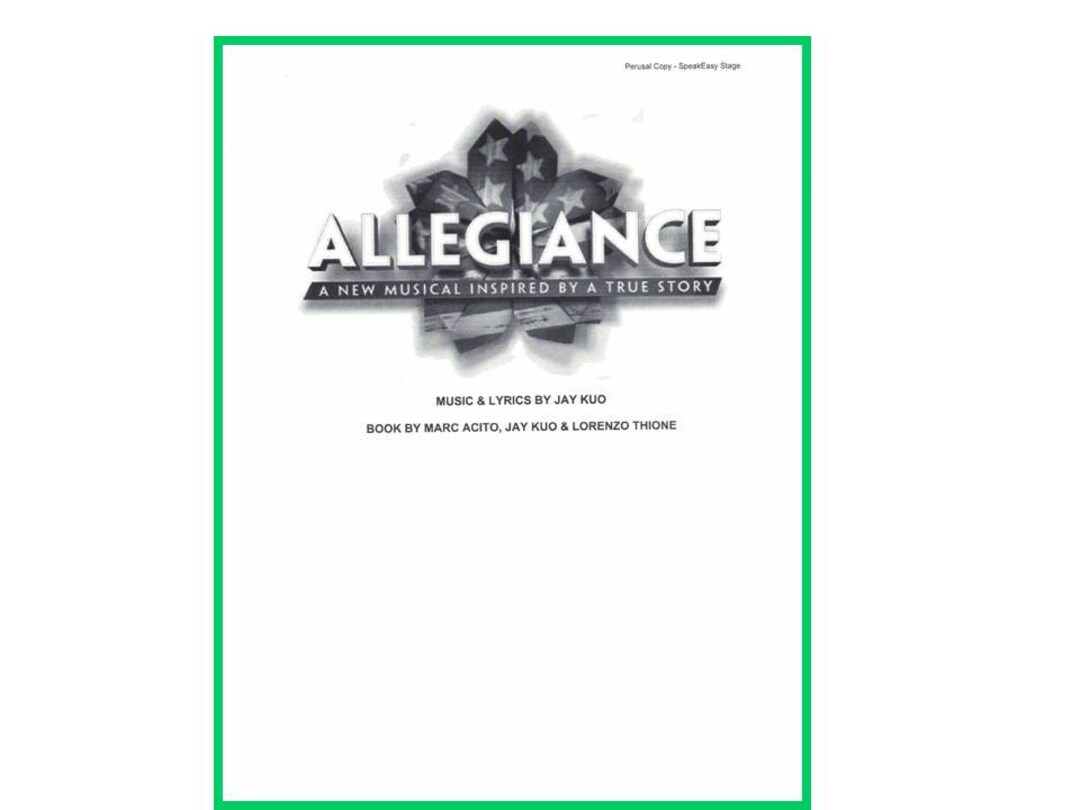 Allegiance Musical Script George Takei - Etsy