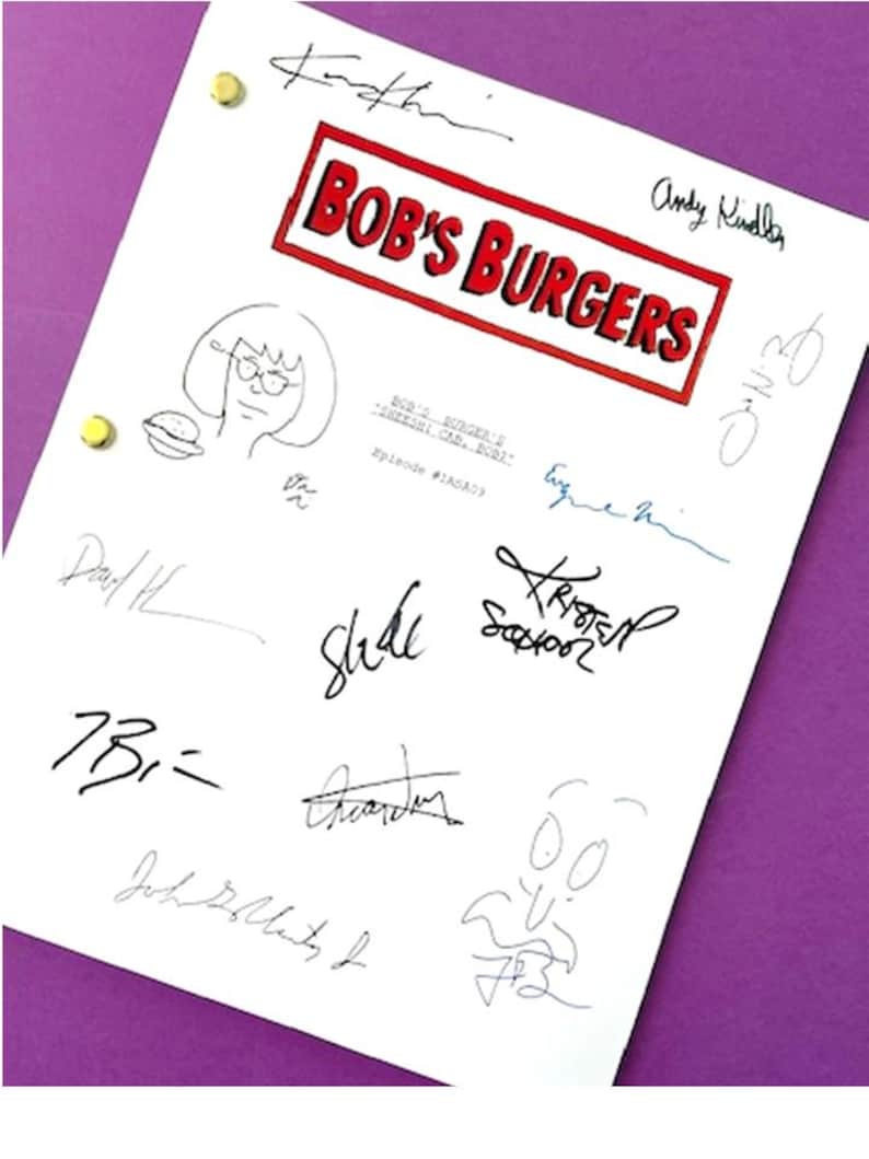 BOB'S BURGERS TV Script Signed Autographed Kevin Kline, Steve Agee ...