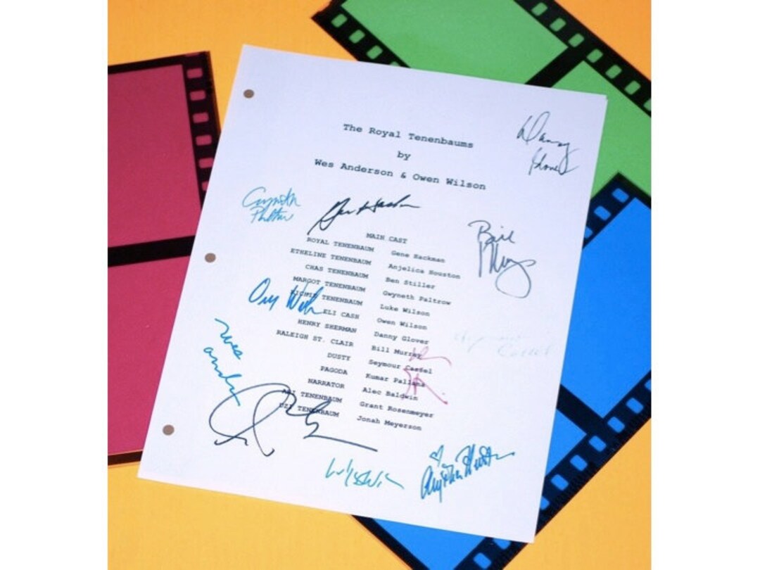 The Royal Tenenbaums Movie Script Signed Screenplay Autographed Gene ...