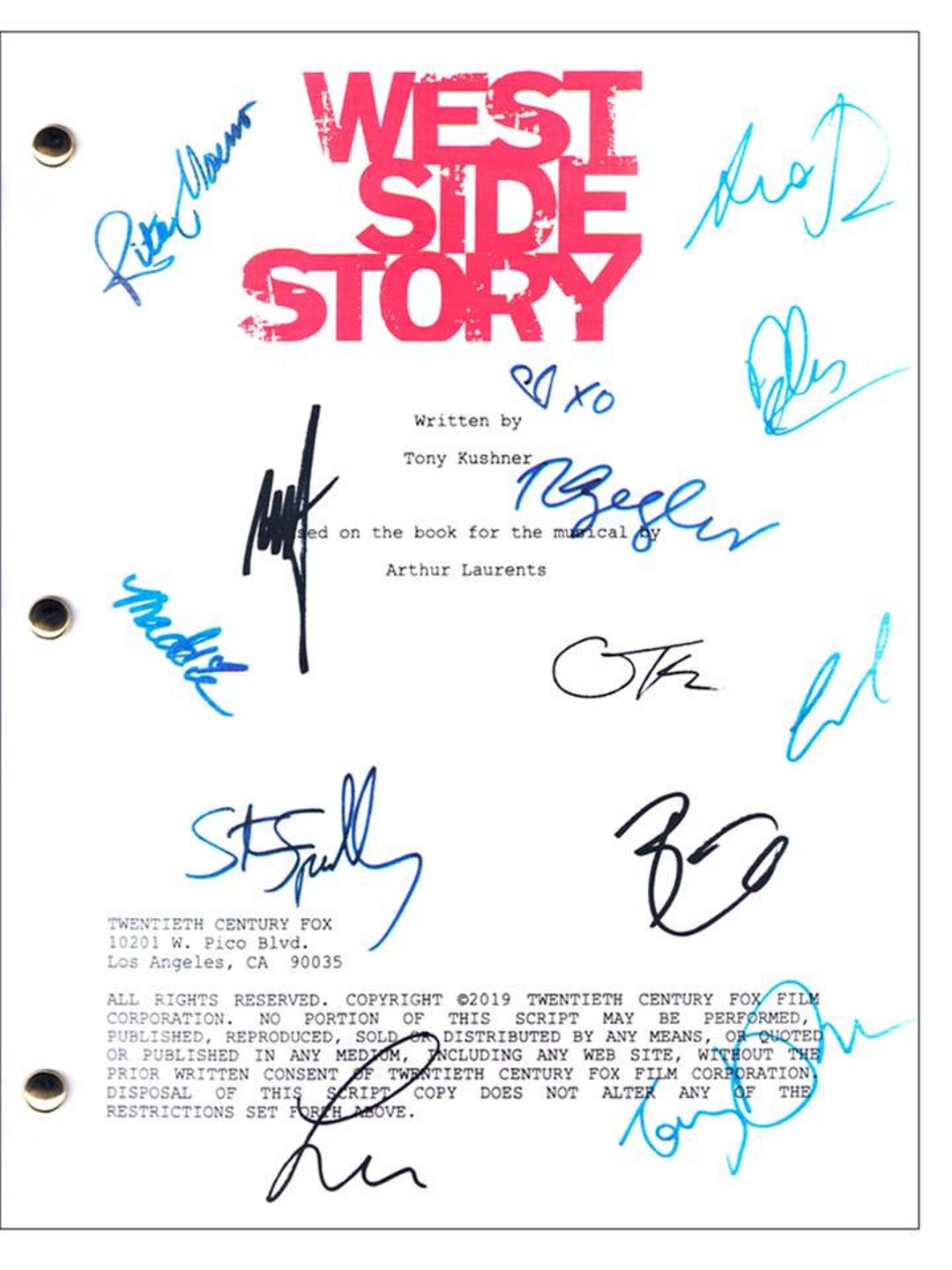 West Side Story 2021 Movie Script Signed Screenplay: Ansel Elgort ...