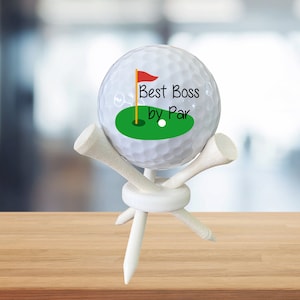 Gift Set, BEST BOSS by Par Golf Ball on Tee Stand, Golf Balls for Your ...