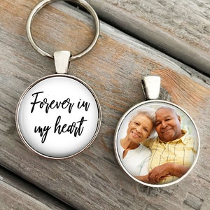 MEMORIAL KEYCHAIN - Forever in My Heart - Your LOVED One's Photo on One ...