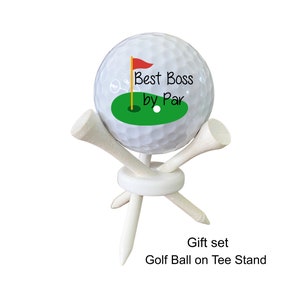 Gift Set, BEST BOSS by Par Golf Ball on Tee Stand, Golf Balls for Your ...