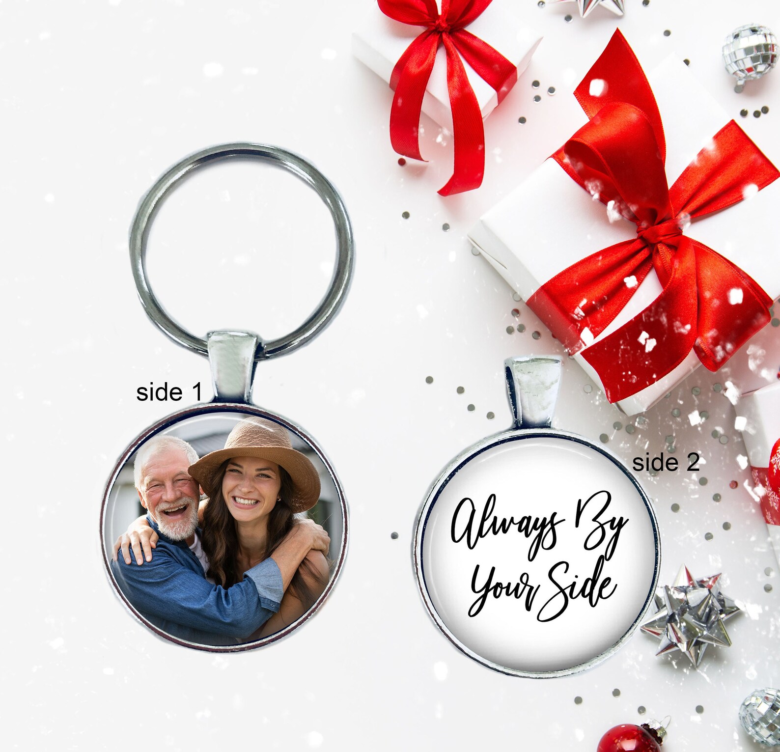 MEMORIAL KEYCHAIN Your LOVED One's Photo on One Side | Etsy
