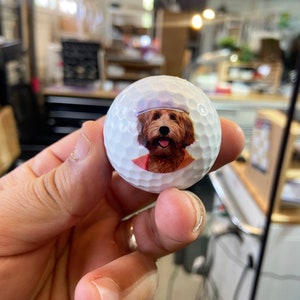 GIFT SET, Dog Face Golf Ball With Tee Stand, Your Dog in Golf Shirt and ...