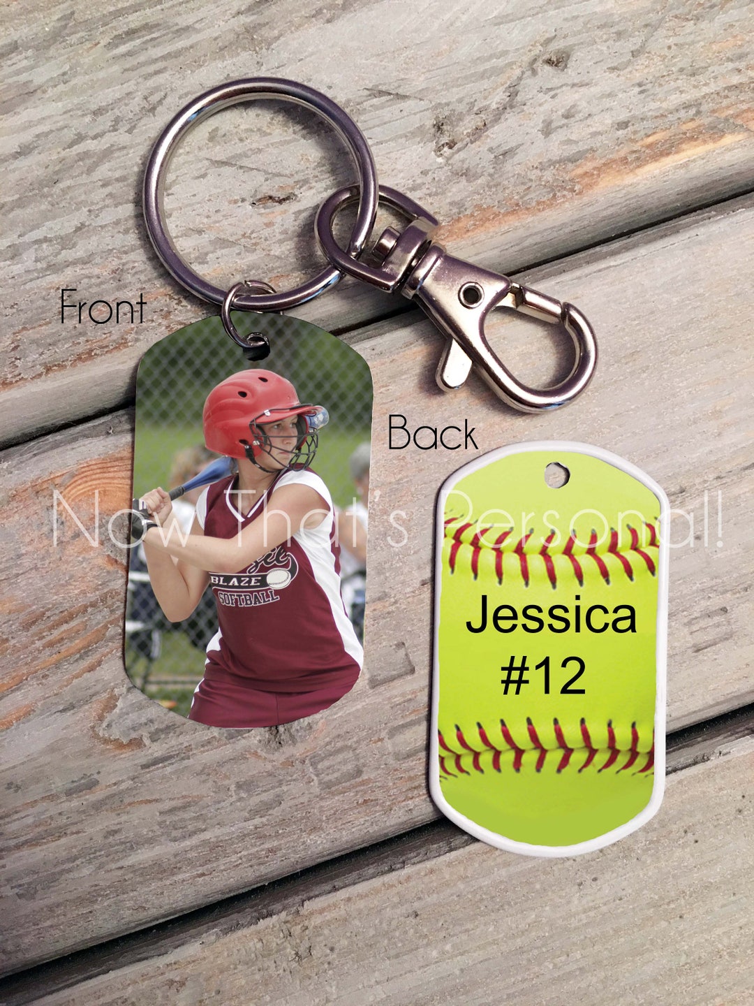 SOFTBALL - Softball Key Chain - Photo Key Tag - Softball Keychain ...