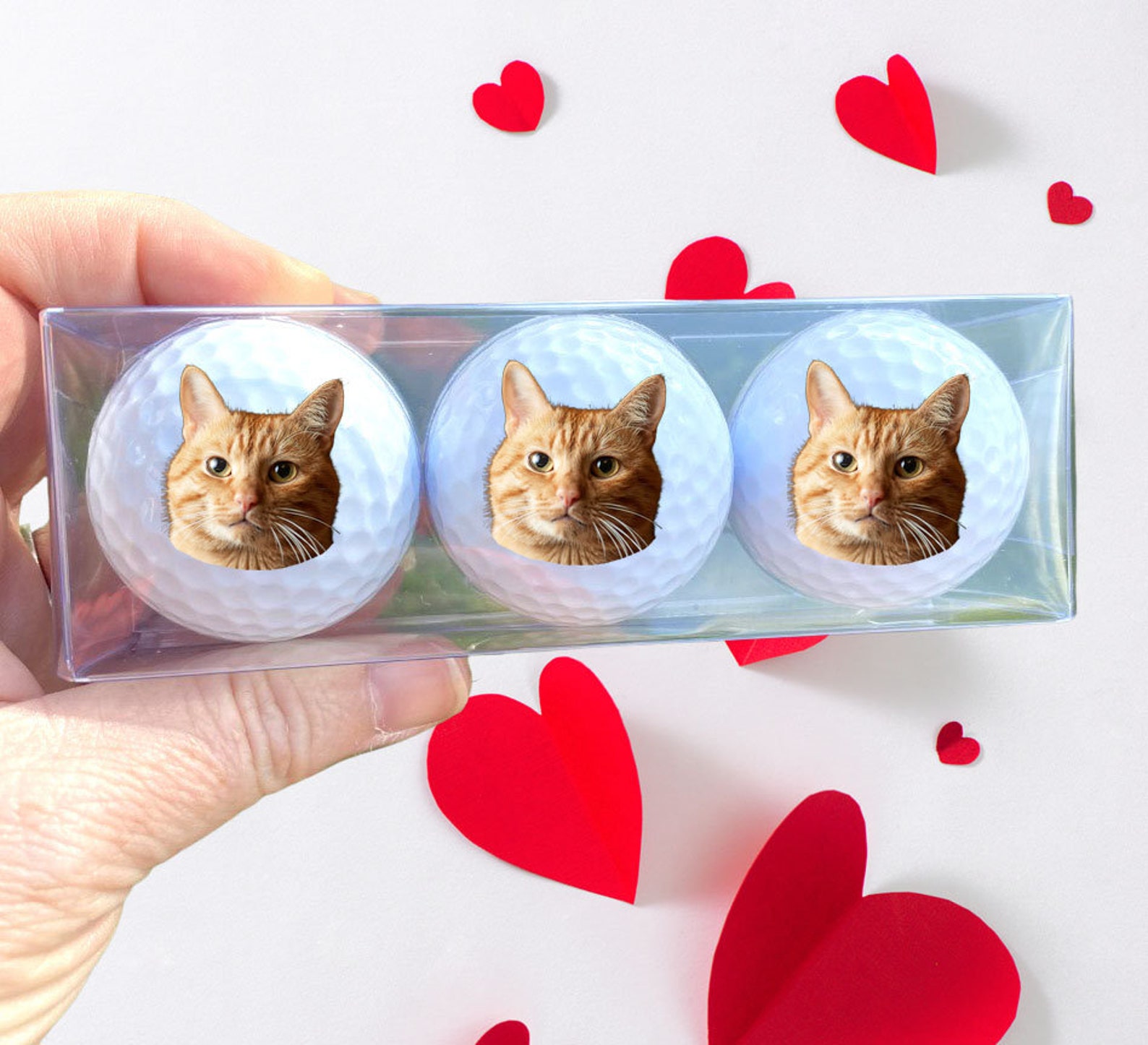 Your Cat's Face on a Golf Ball Set of 3 Custom Golf | Etsy