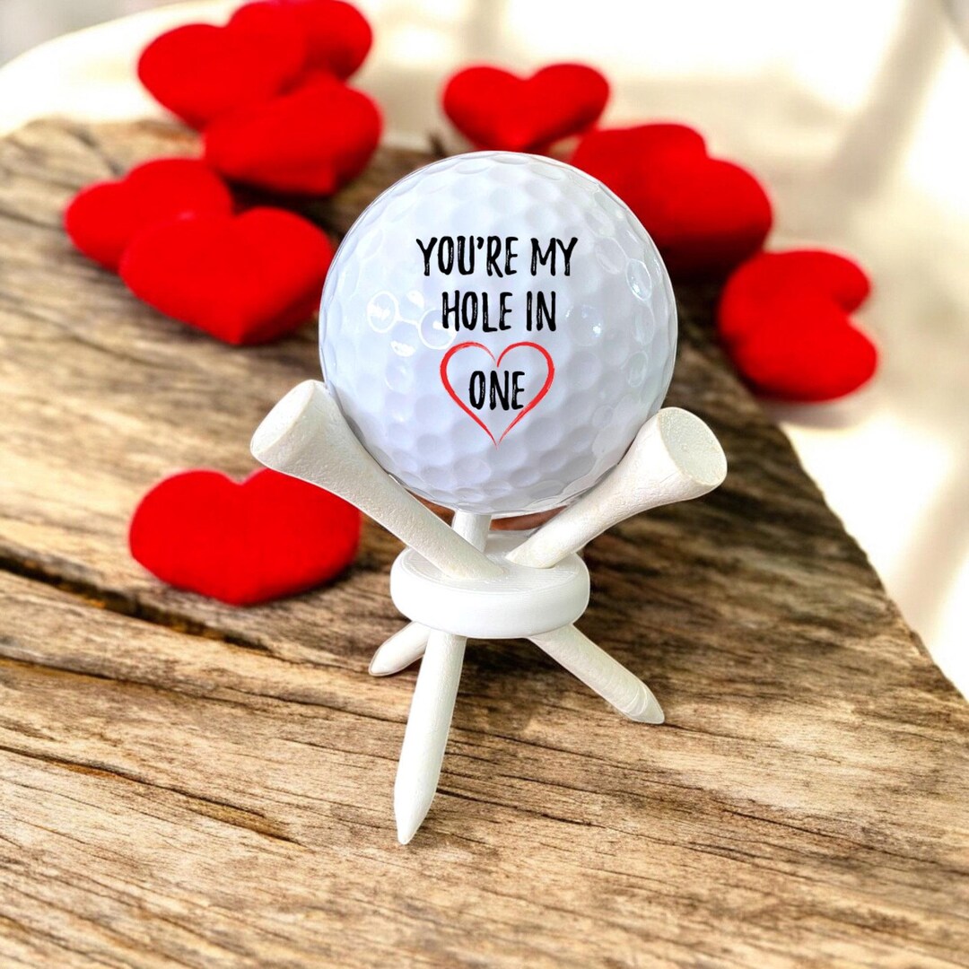 Valentine's Day Gift, You're My Hole in One, Golf Ball and Tee Stand ...