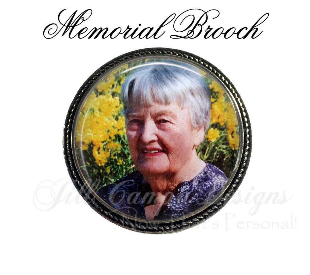 Memorial Photo Brooch - Memorial Brooch- Your Favorite Photo on a ...