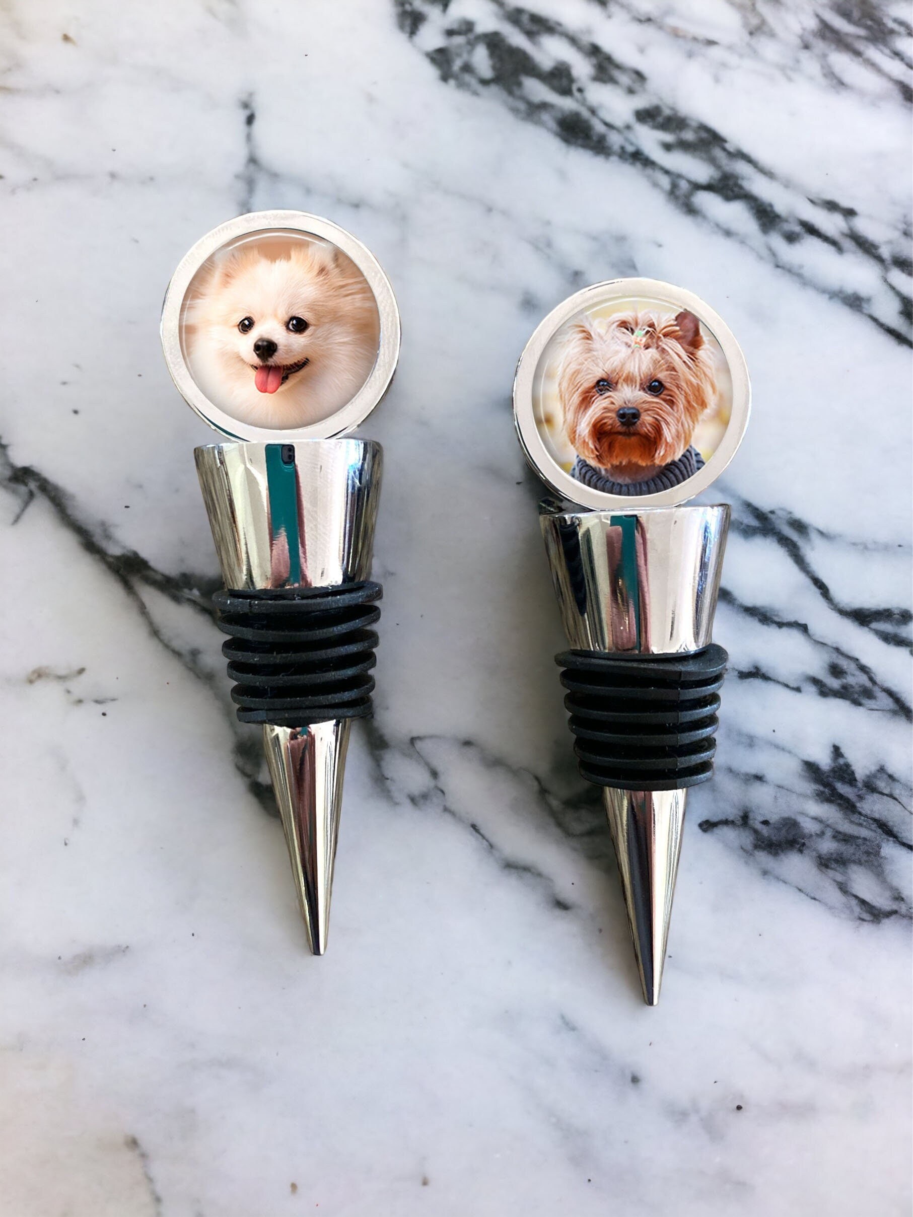 Double Sided Personalized Wine Stopper With Your Photos - Custom Bottle ...
