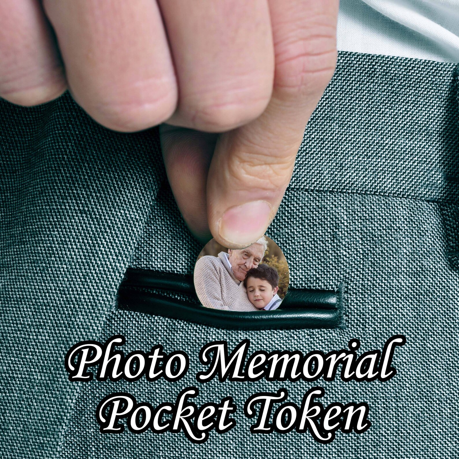 Photo Memorial Pocket Token, Photo Pocket Token, Pocket Token for Groom ...