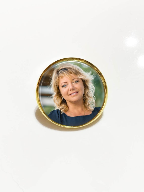 GOLD Memorial Pin Custom Photo Lapel Pin Memorial Lapel Pin - Etsy