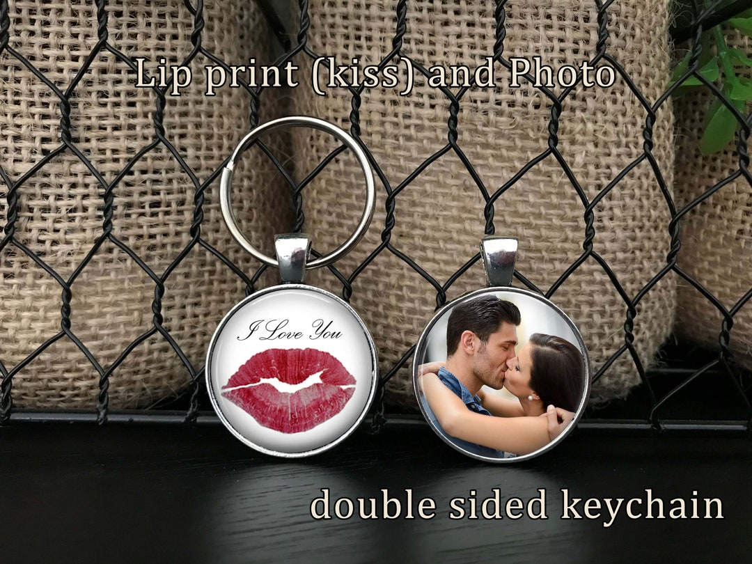 Lip Print, Your Actual Lip Print, Kiss Print, Kiss Print Keychain, Your ...