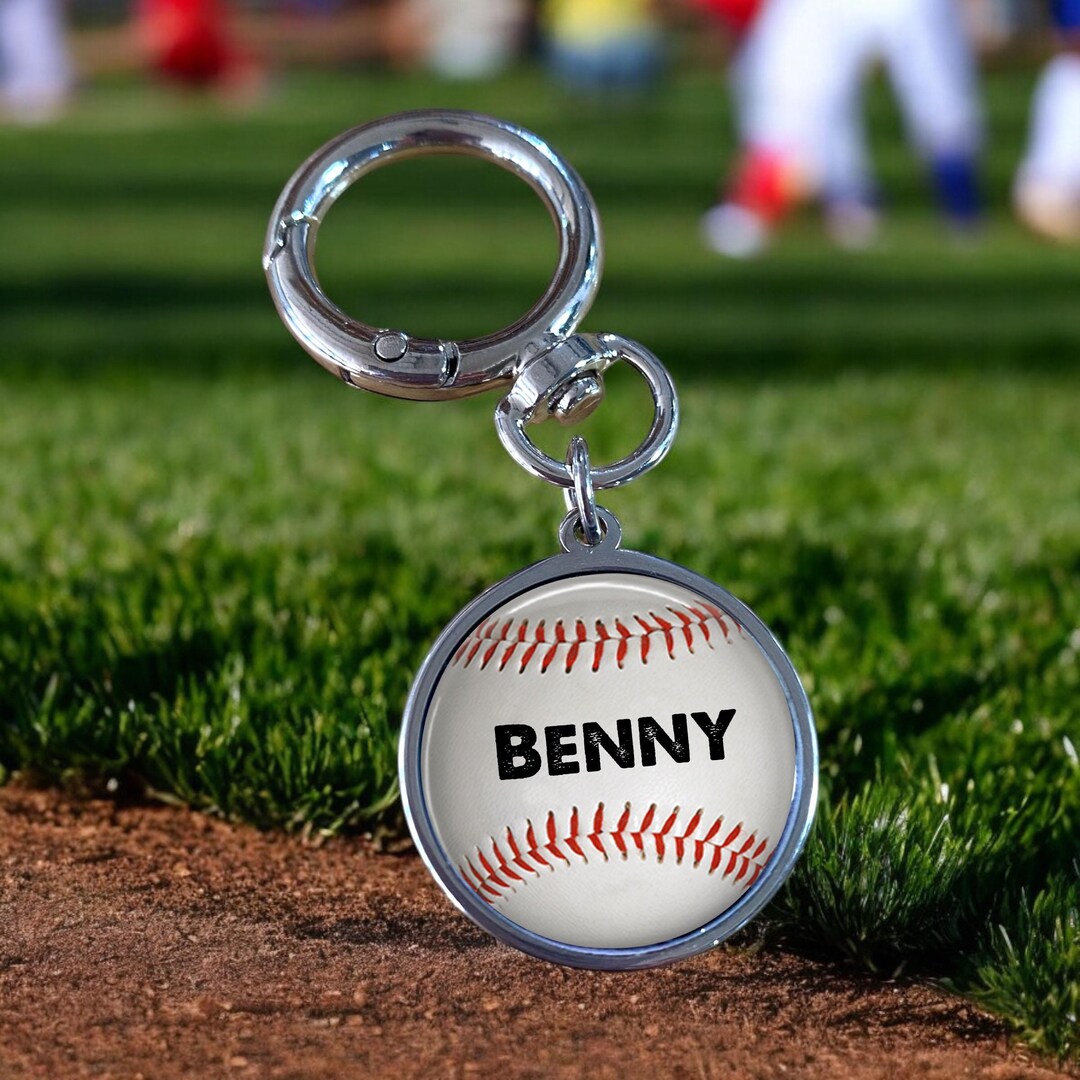PERSONALIZED BASEBALL Keychain - Custom Baseball Keychain for Bags ...