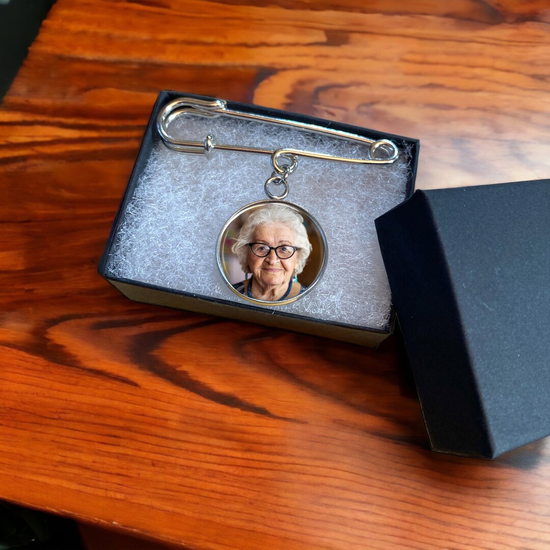 Photo Boutonniere Lapel Pin for Groom on His Wedding Day | Personalized ...