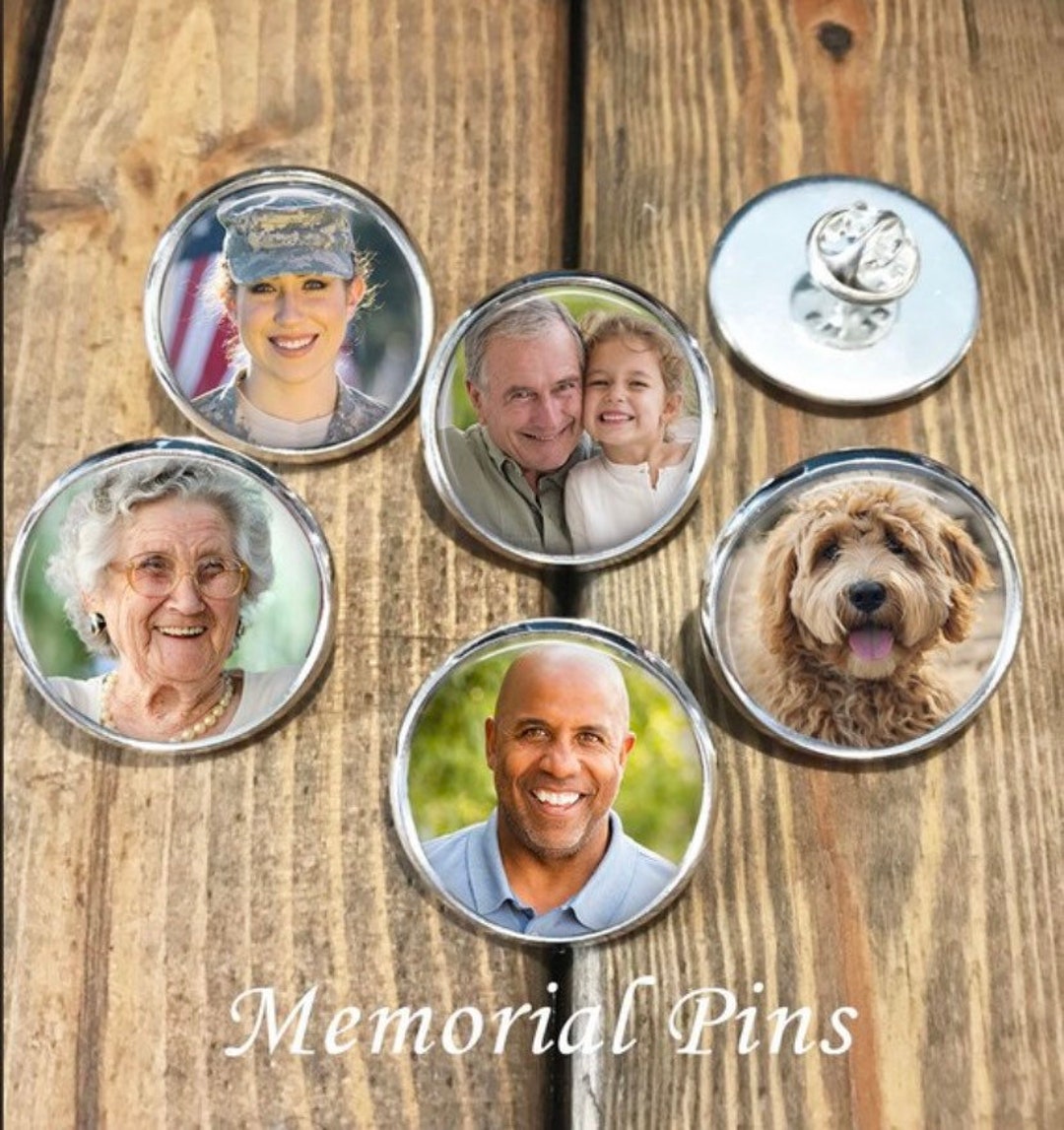 Memorial Photo Pin, Custom Photo Lapel Pin, Memorial Lapel Pin, in ...