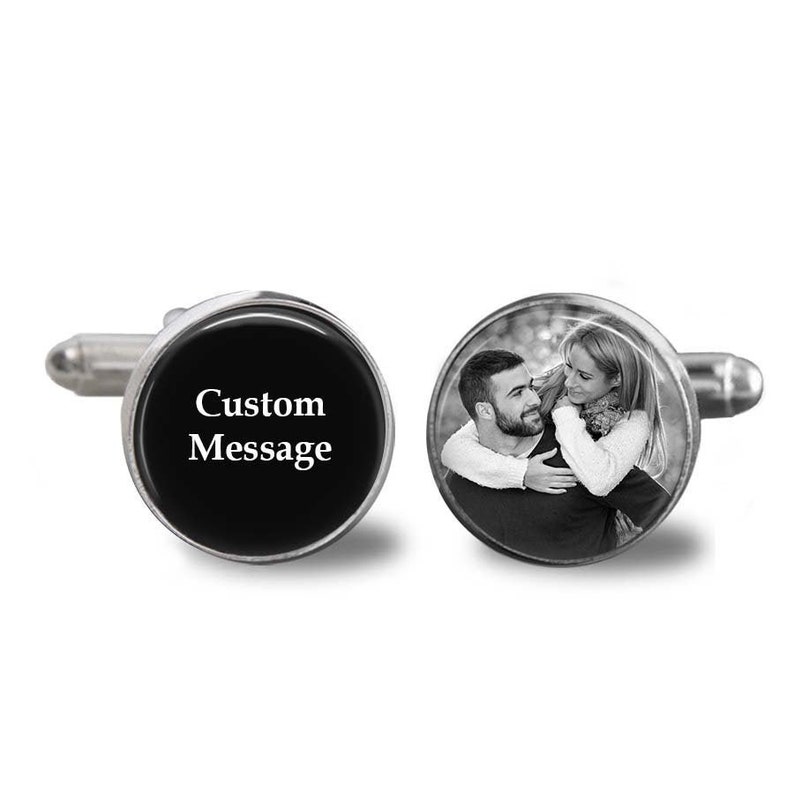 Custom Photo Cuff Links - Silver Wedding Cufflinks, Picture Cuff Links ...