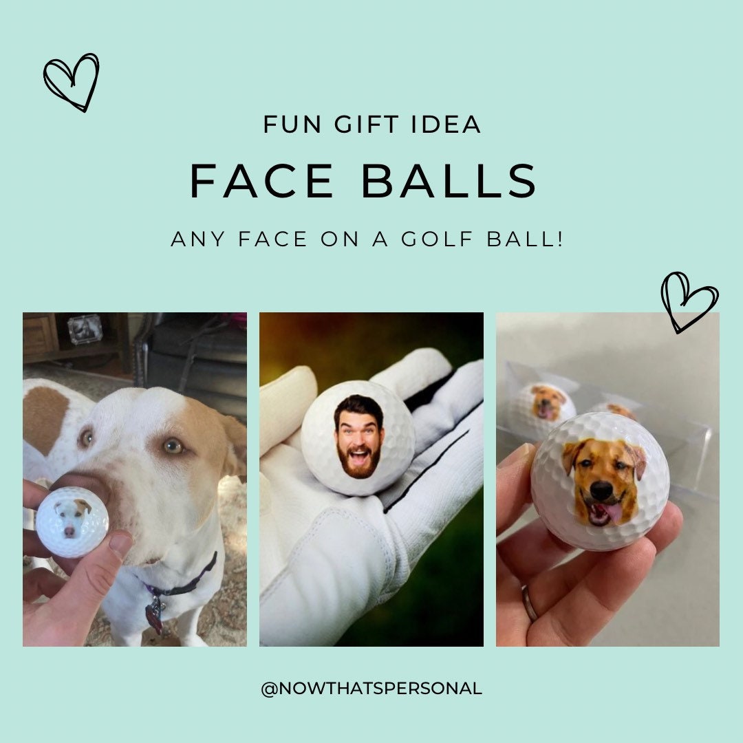 Custom Photo Face Golf Balls With Tee Stands, Personalized Golf Gift ...