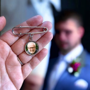 Custom Photo Boutonniere Lapel Pin for Groom on His Wedding Day ...