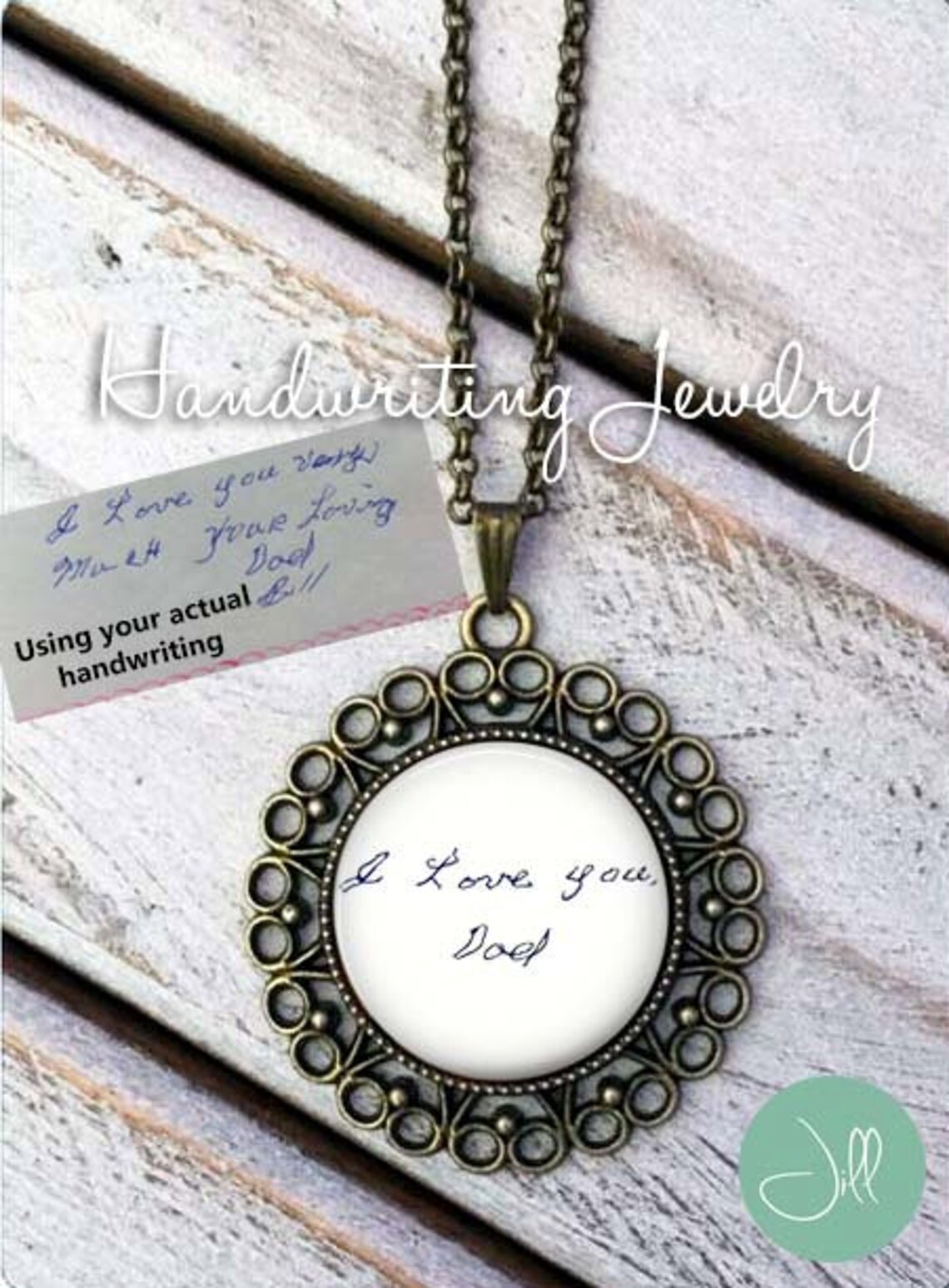 Handwriting Necklace - Custom Handwriting Necklace, Your Custom ...