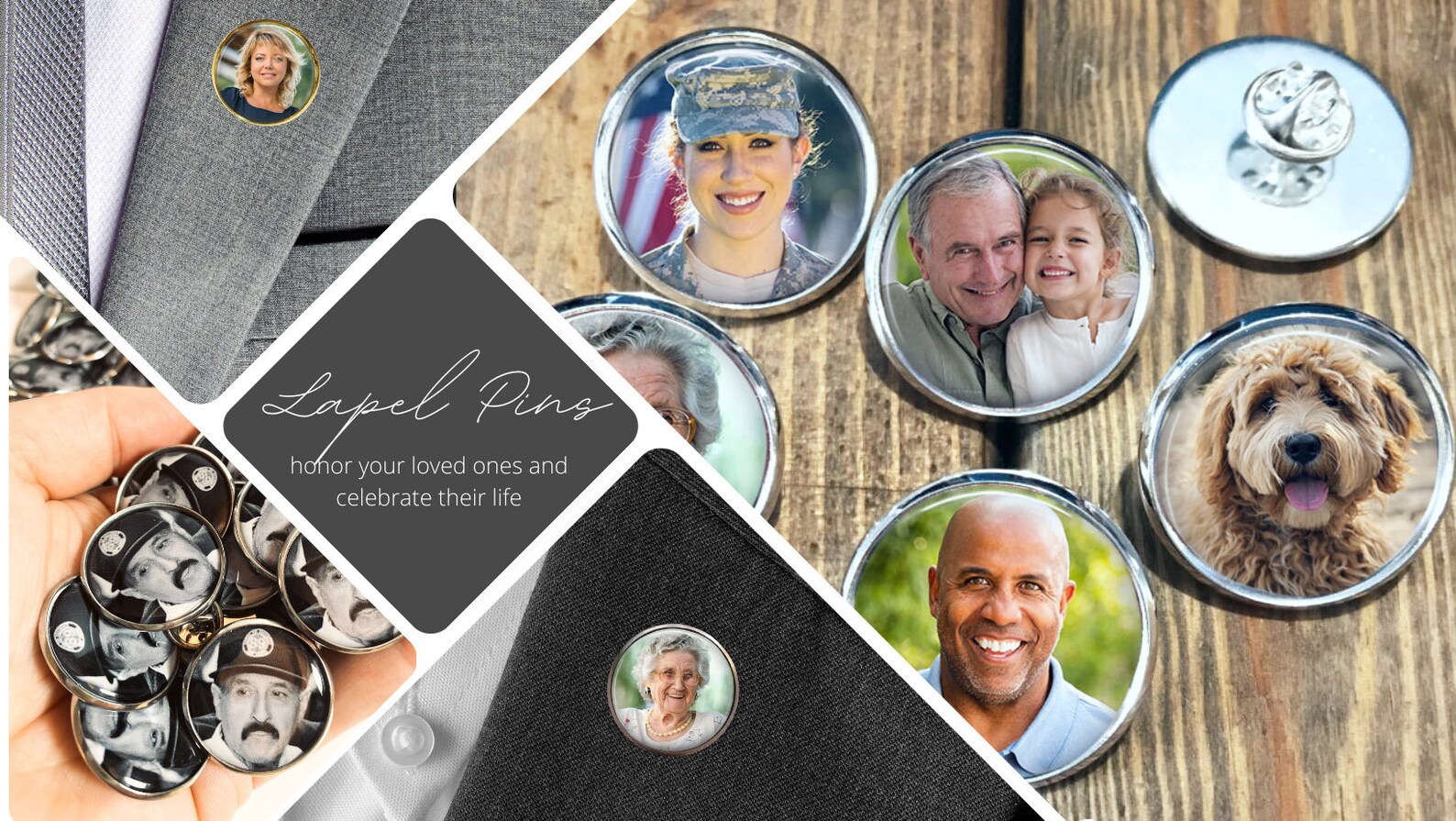 Bulk Order Custom Photo Memorial Pins for Funerals, Memorials ...