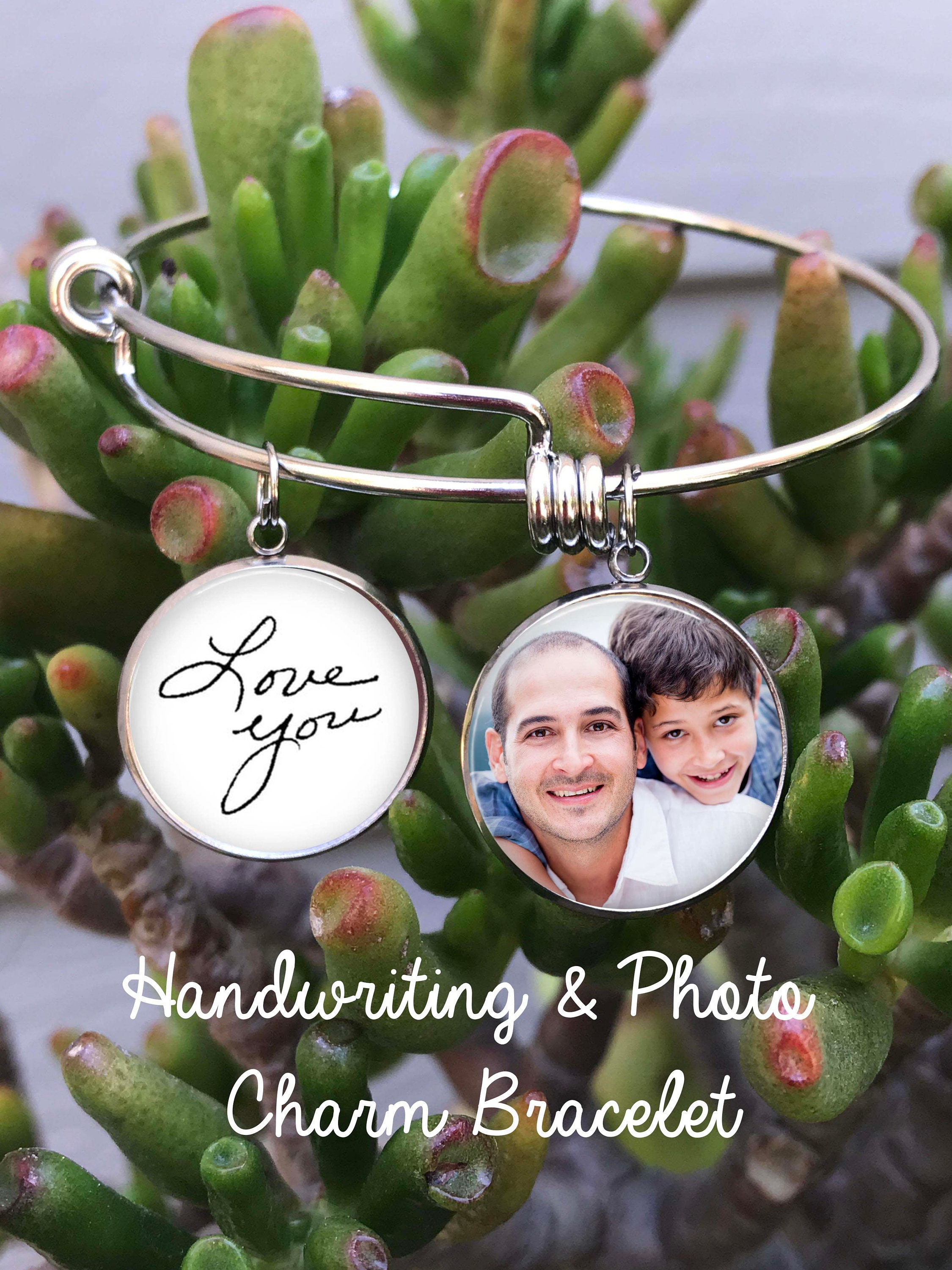 Handwriting bracelet custom handwriting charm bracelet photo | Etsy