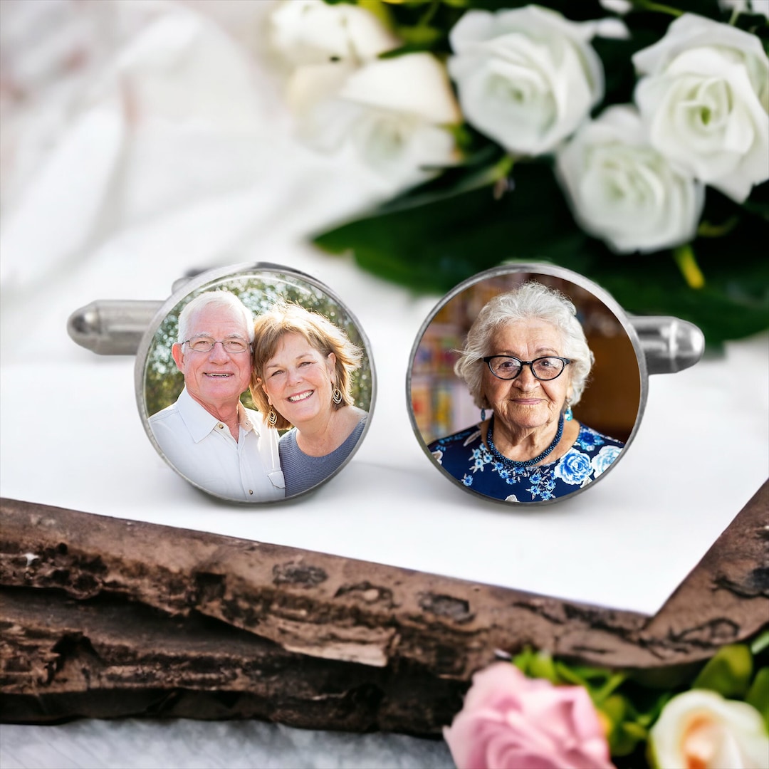 Custom Photo Cuff Links for the Groom - Wedding Cufflinks , Memorial ...