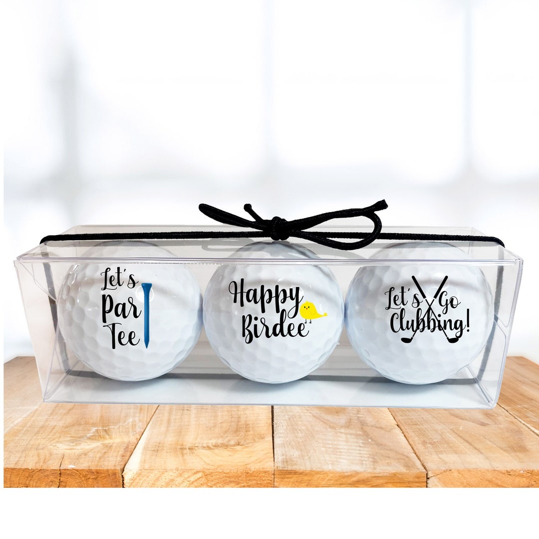 Happy Birthday Golf Balls -3 Golf Balls - Happy Birdie, Let's Par Tee ...