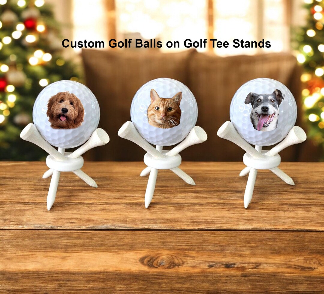 Custom Photo Face Golf Balls With Tee Stands, Personalized Golf Gift ...