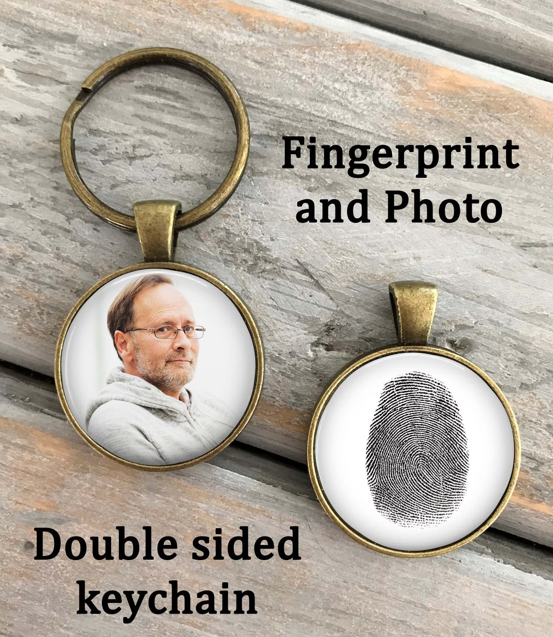 Fingerprint and Photo Keychain - Custom Fingerprint Jewelry ...
