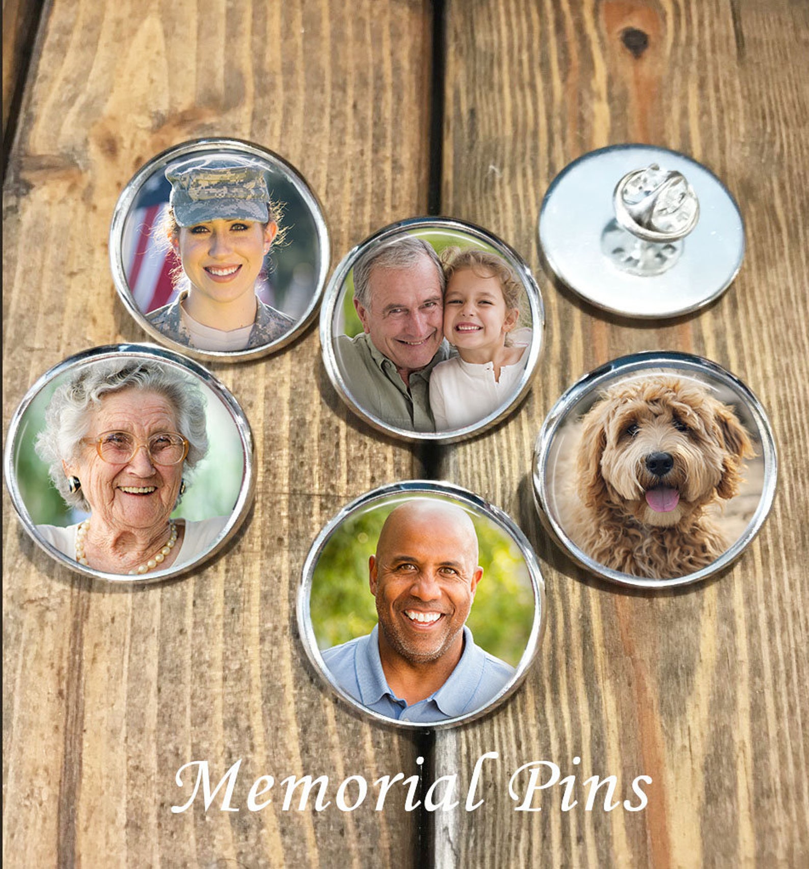 Memorial Lapel Pin in Memory of Custom Photo Memorial Pin | Etsy