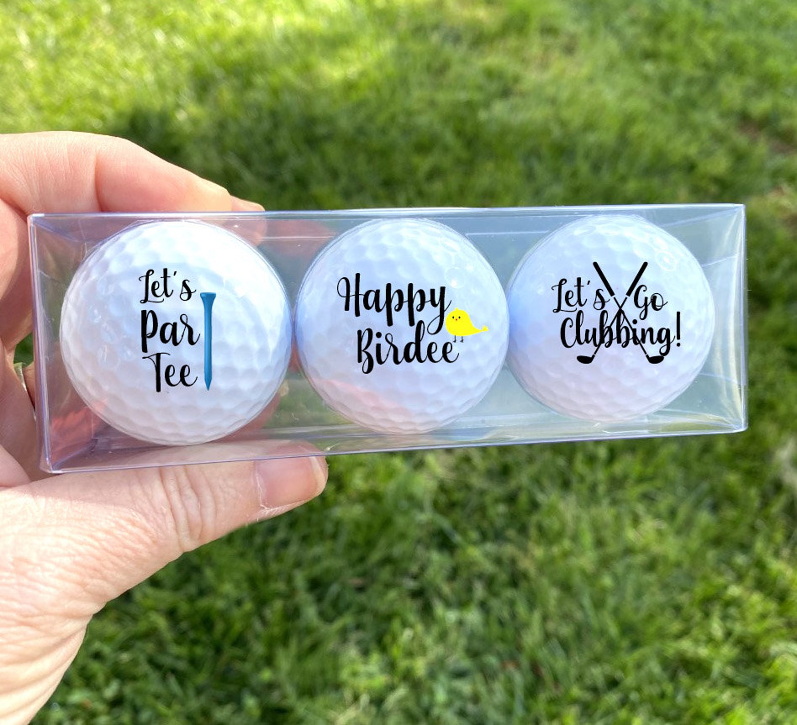 Happy Birthday Golf Balls 3 Golf Balls Happy Birdie - Etsy