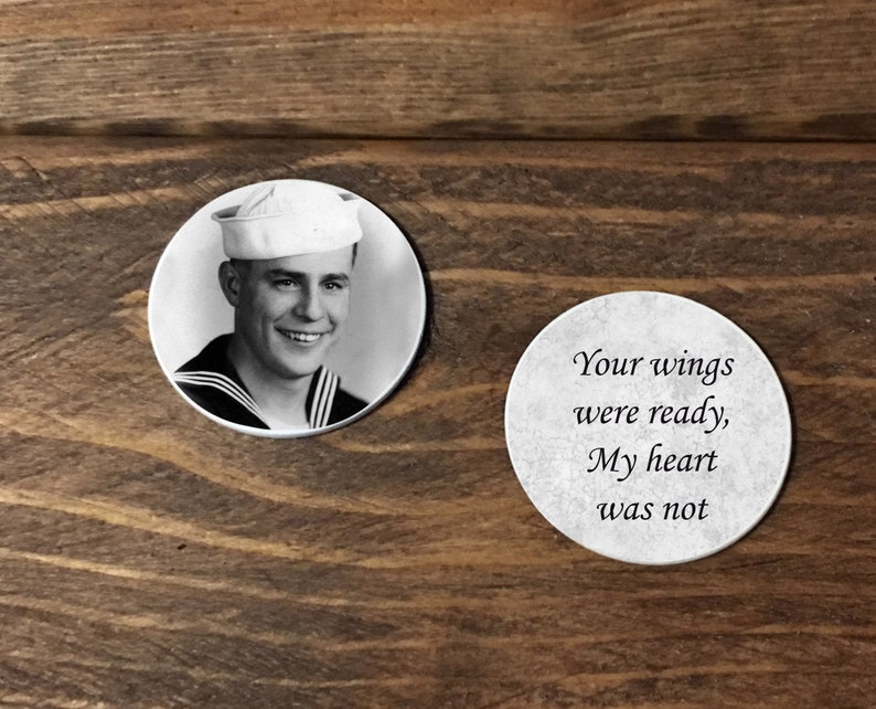 Photo Memorial Pocket Token, Photo Pocket Token, Pocket Token for Groom ...
