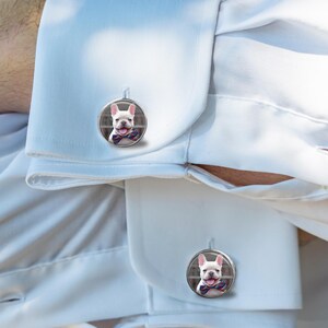 Custom Uv‑printed Cat Photo Cufflinks – Personalized Pet Wedding Cuff ...