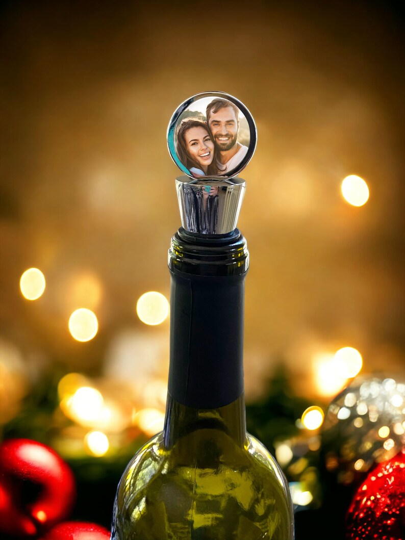 Double Sided Personalized Wine Stopper With Your Photos - Custom Bottle ...